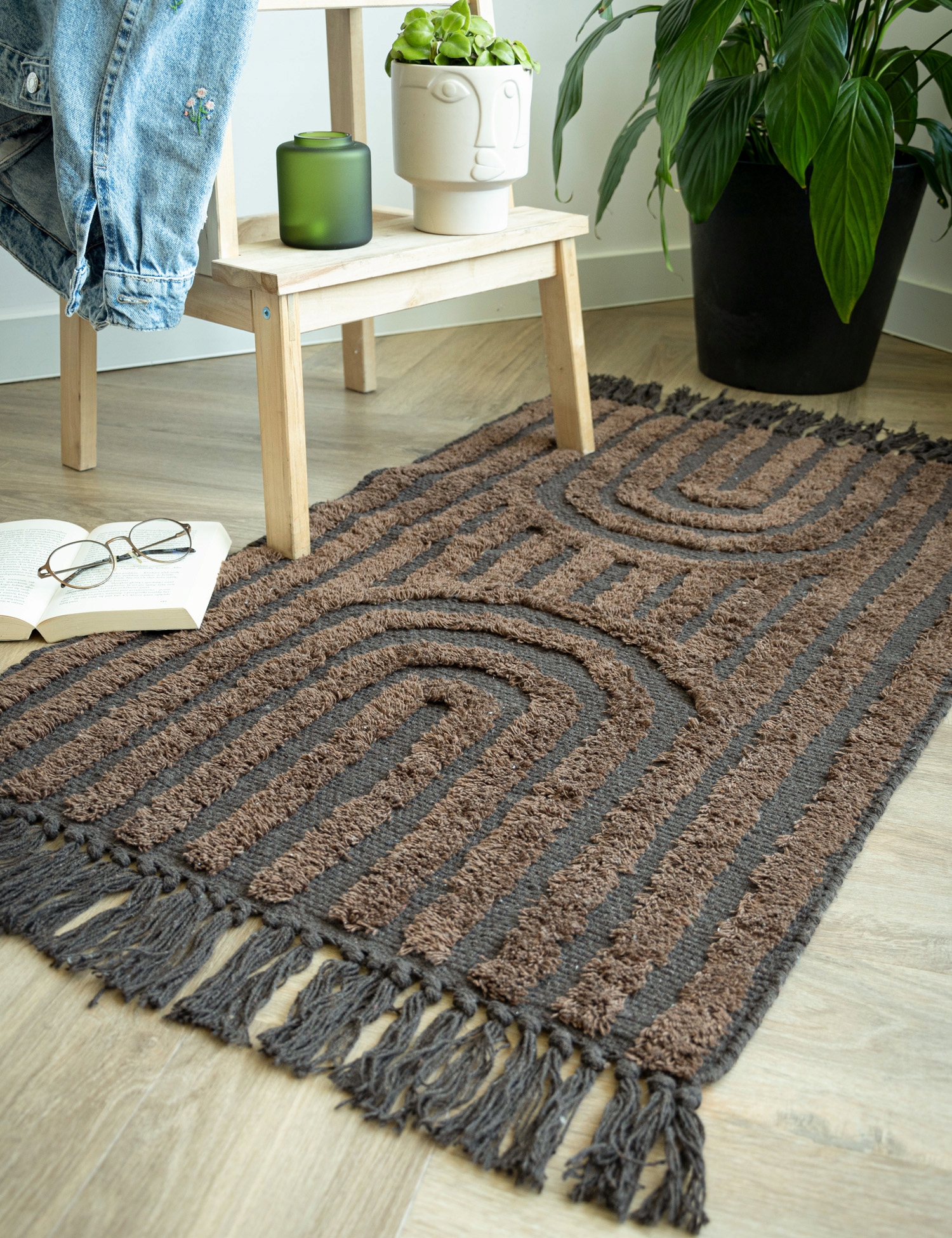 Dywanik Bawełniany Miękki 60x100cm Łazienkowy Frędzle Eco Boho - e ...