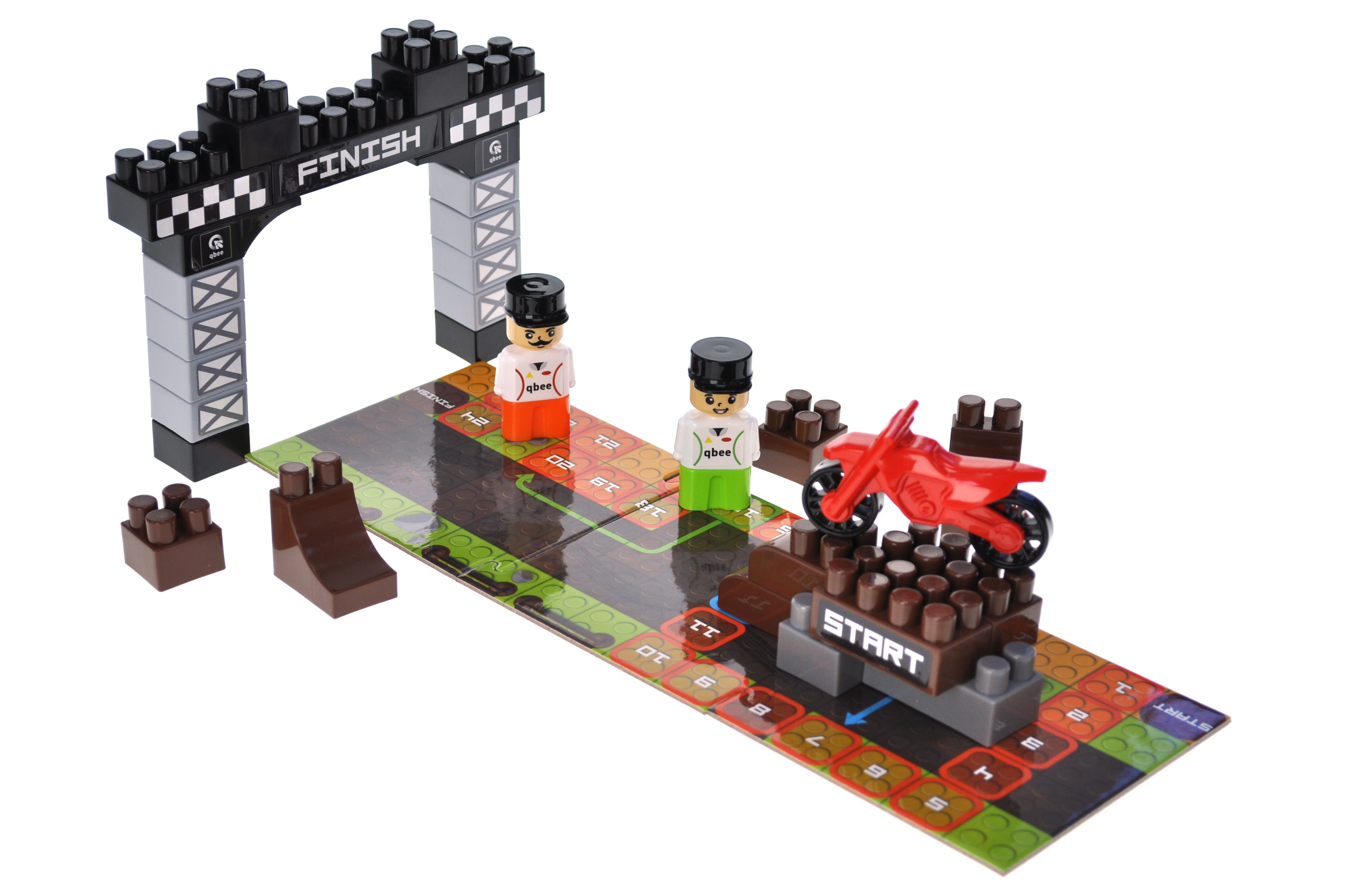 Klocki konstrukcyjne „Block&Steps Tor motocyklowy” Gra planszowa 3w1 ...