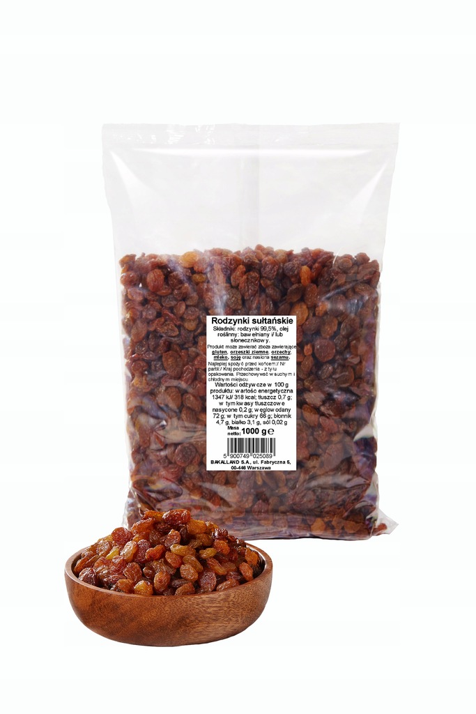 Rodzynki sułtańskie BAKALLAND bez cukru i siarki 1 kg - Bakalland | Sklep EMPIK.COM