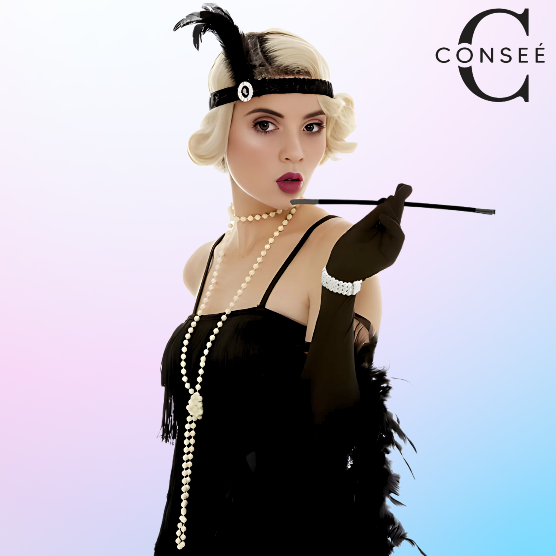 shumee Komplet dodatkov za karnevalske kostume iz 20. let, retro kostum ...