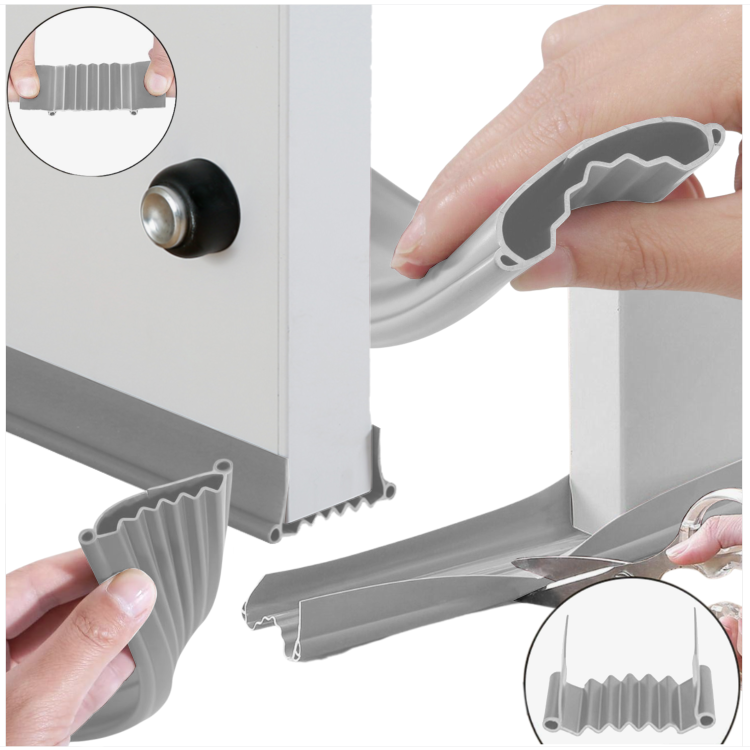 shumee Silikonsko tesnilo za vrata proti prepihu, sivo | mimovrste=)