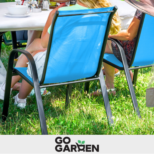 shumee Kovinski vrtni stoli za teraso, balkon, vrtni fotelj modre barve ...