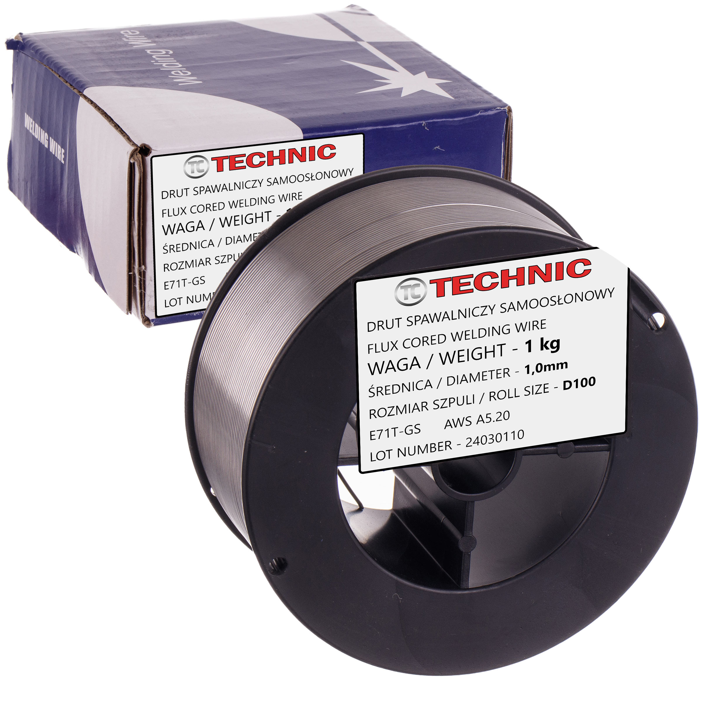 Fil de soudage auto-blindé MIG MAG 1,0 mm 1 kg pour le soudage de l'acier