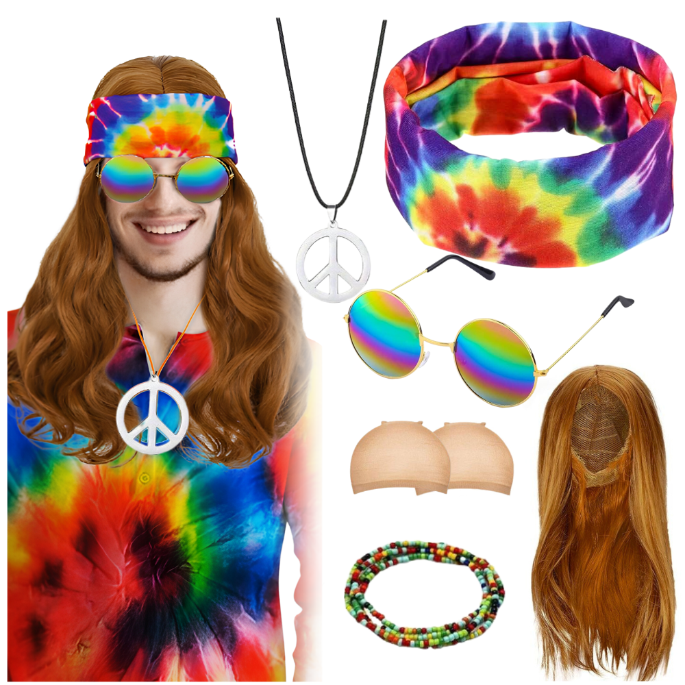 shumee Velik hipi kostum unisex lasulja 60-ih, 70-ih, retro karnevalski ...