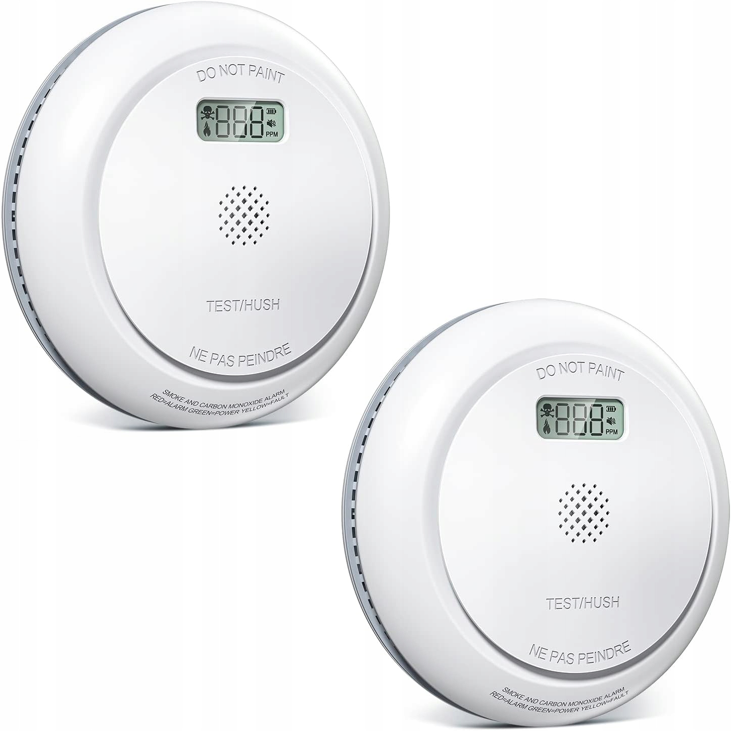 2x SENSOR DE HUMO DETECTOR DE MONÓXIDO DE CARBONO CO LCD PUTOGESAFE GS888