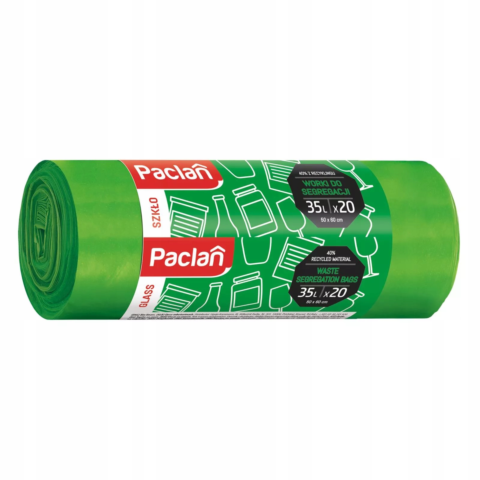 Sacs poubelle Paclan 35 l, lot de 20, 139390 vert