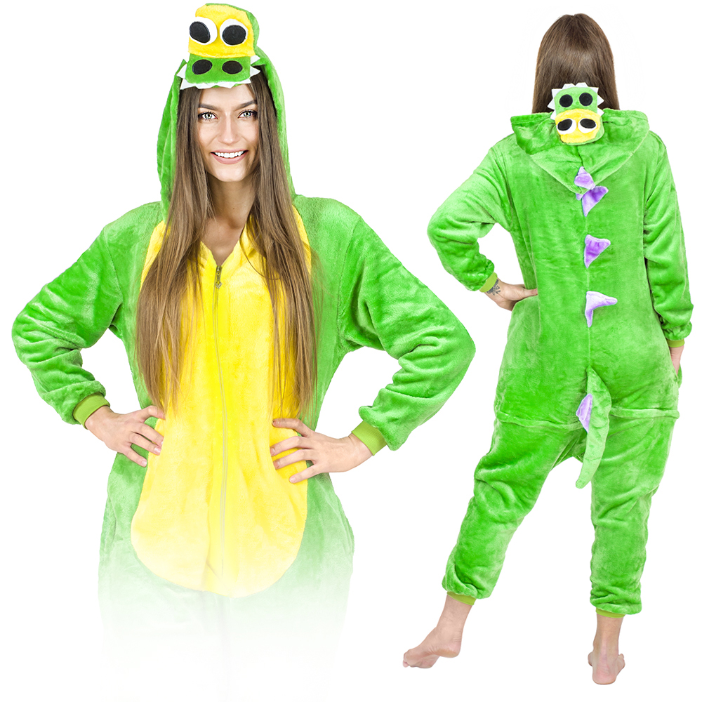 shumee Ženska kigurumi pižama, enodelni kostum s krokodiljim vzorcem ...
