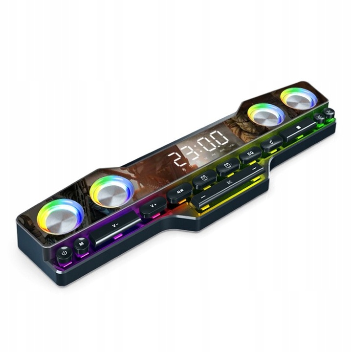 Kabelloser Bluetooth-RGB-Soundbar-Lautsprecher mit FM-Radio und LED-TV ...