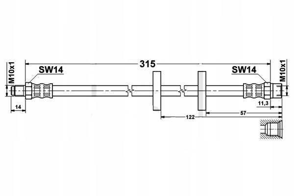 shumee Komplet gibljivih cevi VW GOLF 2 (modeli z bobnastimi zavorami ...