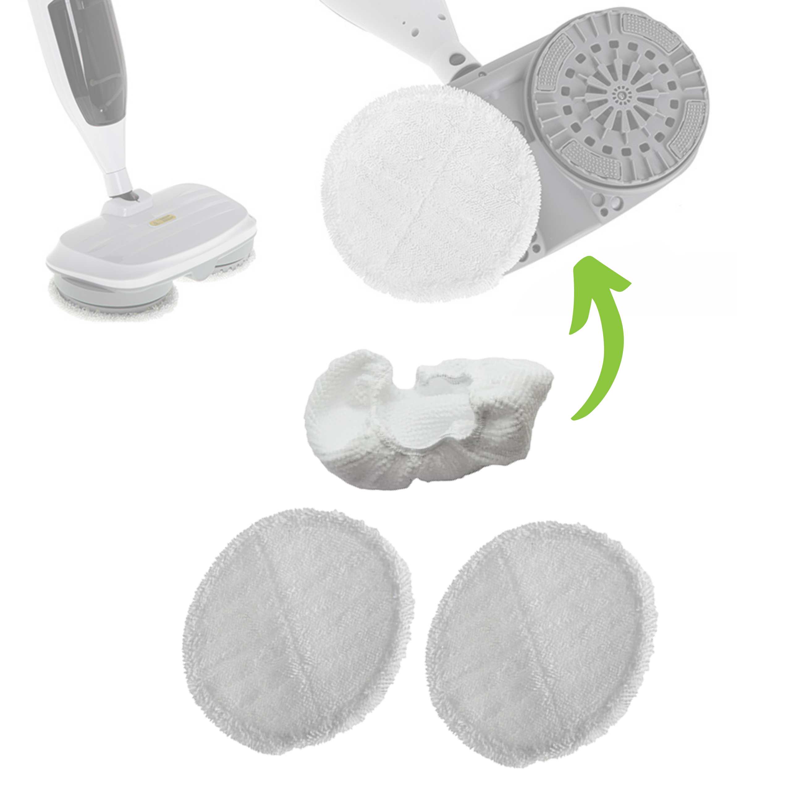 AD 7052.1 Runde Dampfwischereinsätze und kleiner Stoffbezug AD 7052