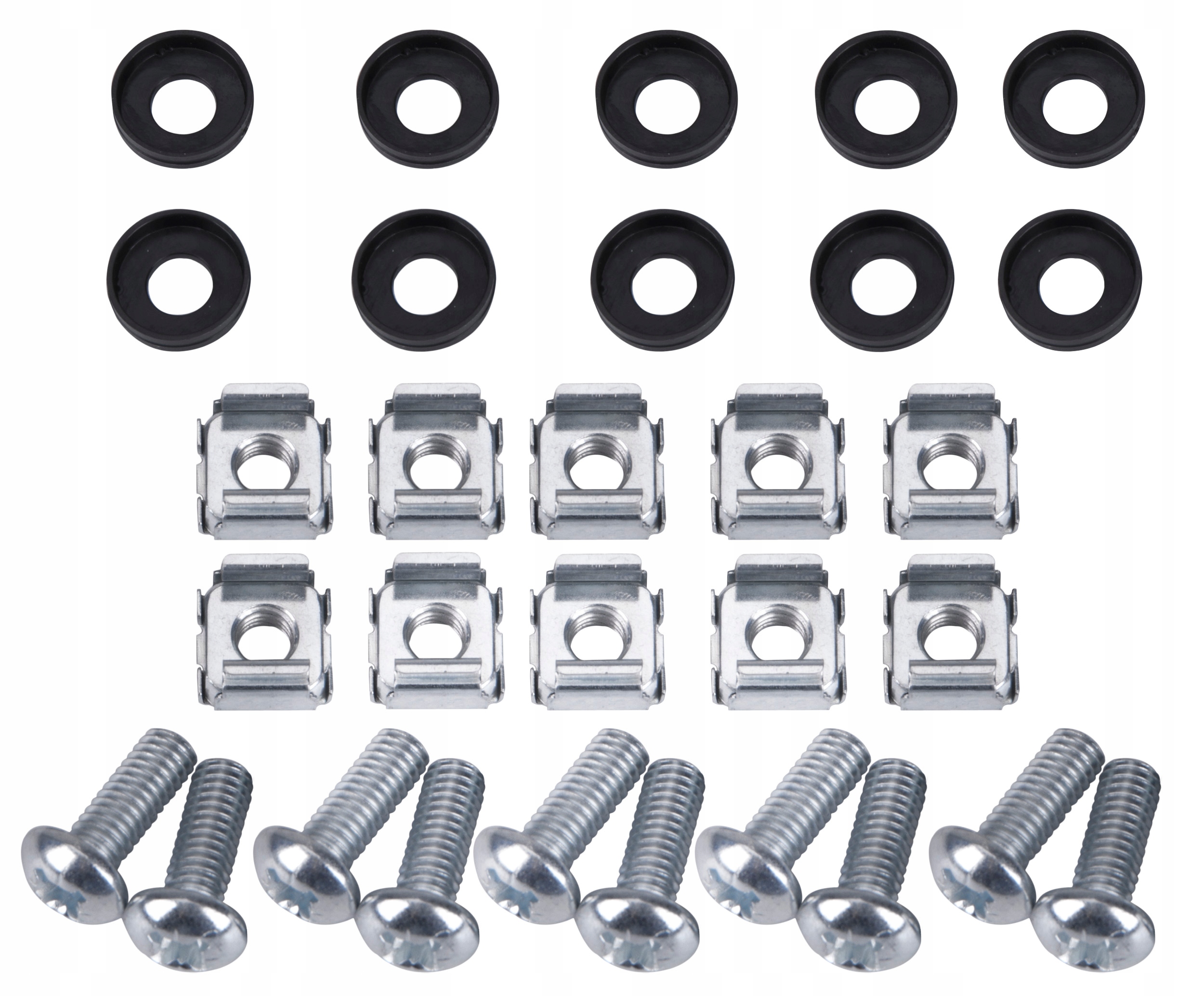 Écrou cage M5 zingué blanc + rondelle 4 mm + vis à tête cylindrique ...