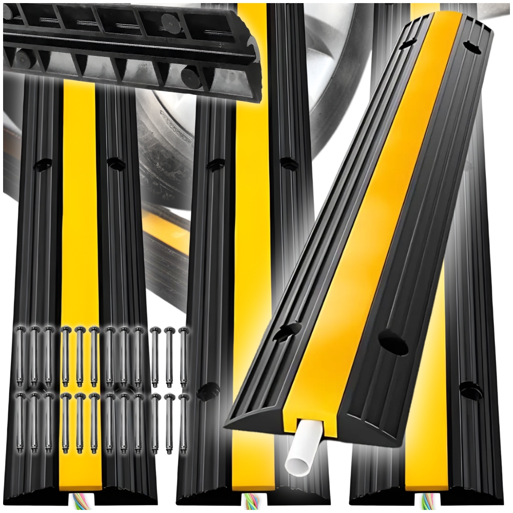 shumee Kabelske klančine za avtomobile, robnik, gumijast prag, 1 ...