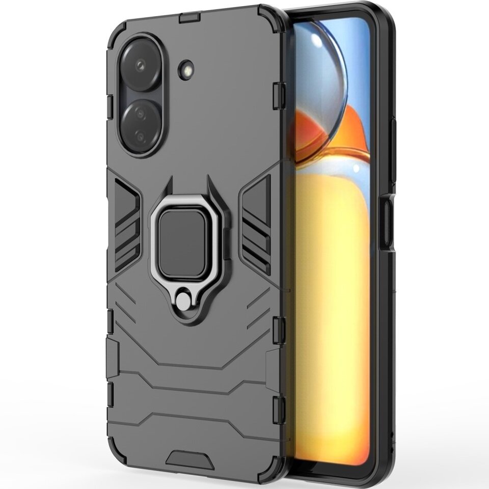 shumee Ovitek Ring Armor za Xiaomi Redmi 13C / Poco C65 črn | mimovrste=)