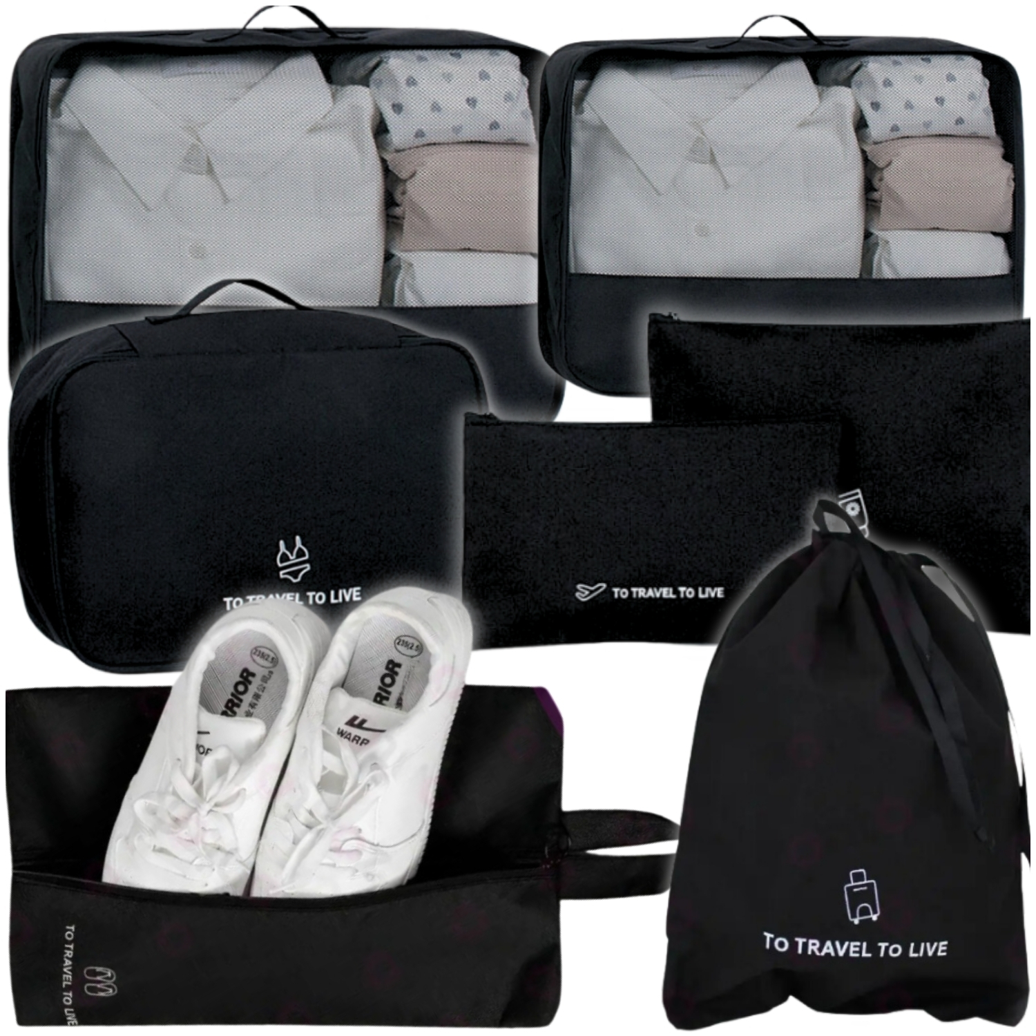 shumee 7x organizatorjev za kovčke, kozmetiko, oblačila, spodnje perilo ...