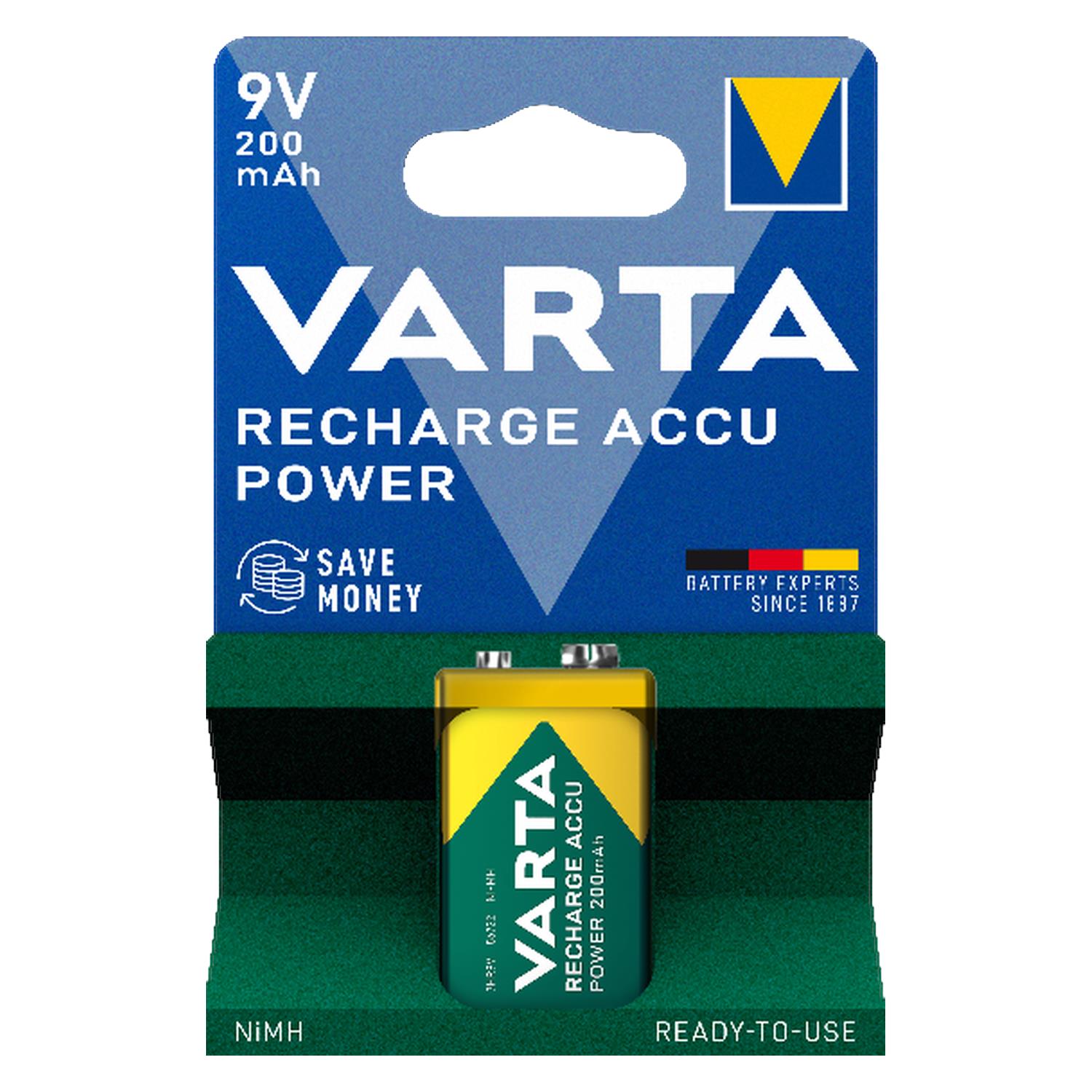 Pile plate rechargeable NiMH 9V 200mAh VARTA POWER pour appareils ...