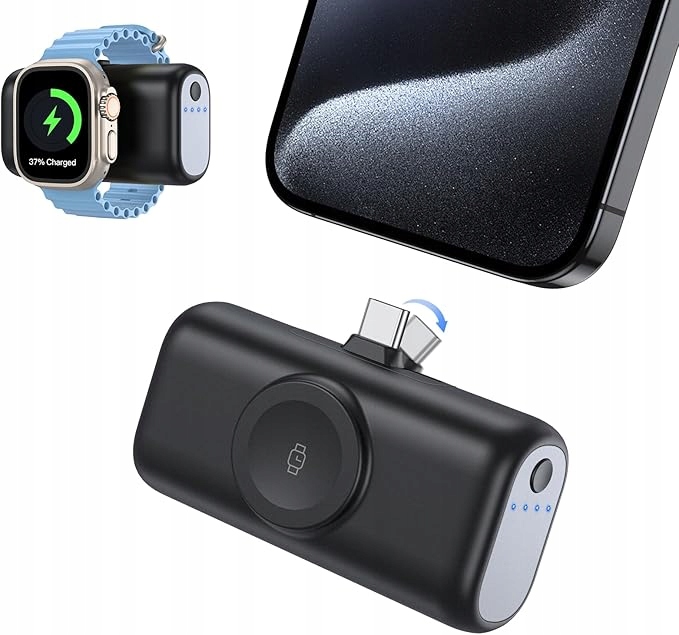 Mini power bank 5000 mAh 22,5 W nero ricarica rapida con Lightning nero