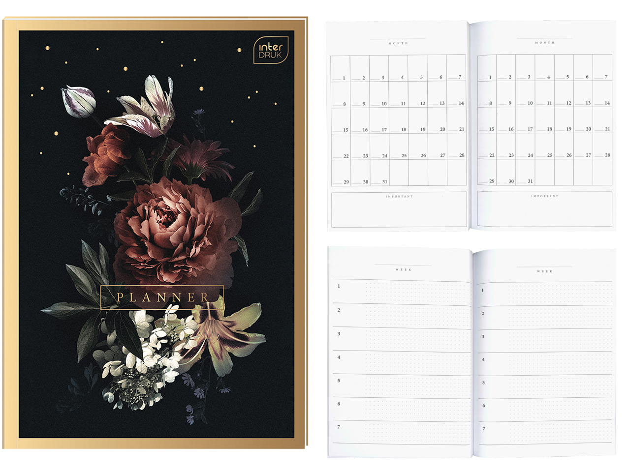 Interdruk Planer Notes A5 Organizer 80K Satin Gold - Interdruk | Sklep ...