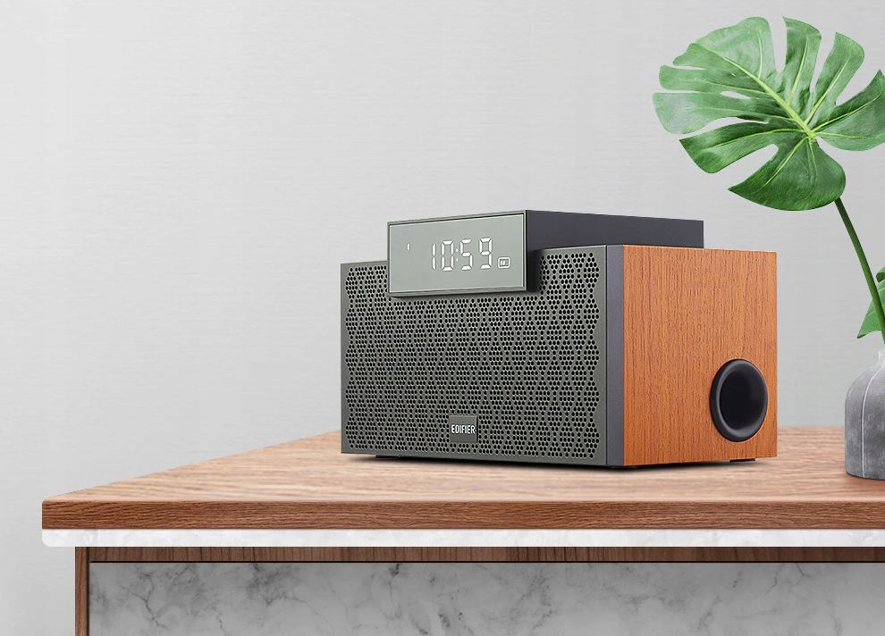 EDIFIER MP260 brązowy głośnik bluetooth zegar budzik USB AUX - Edifier ...