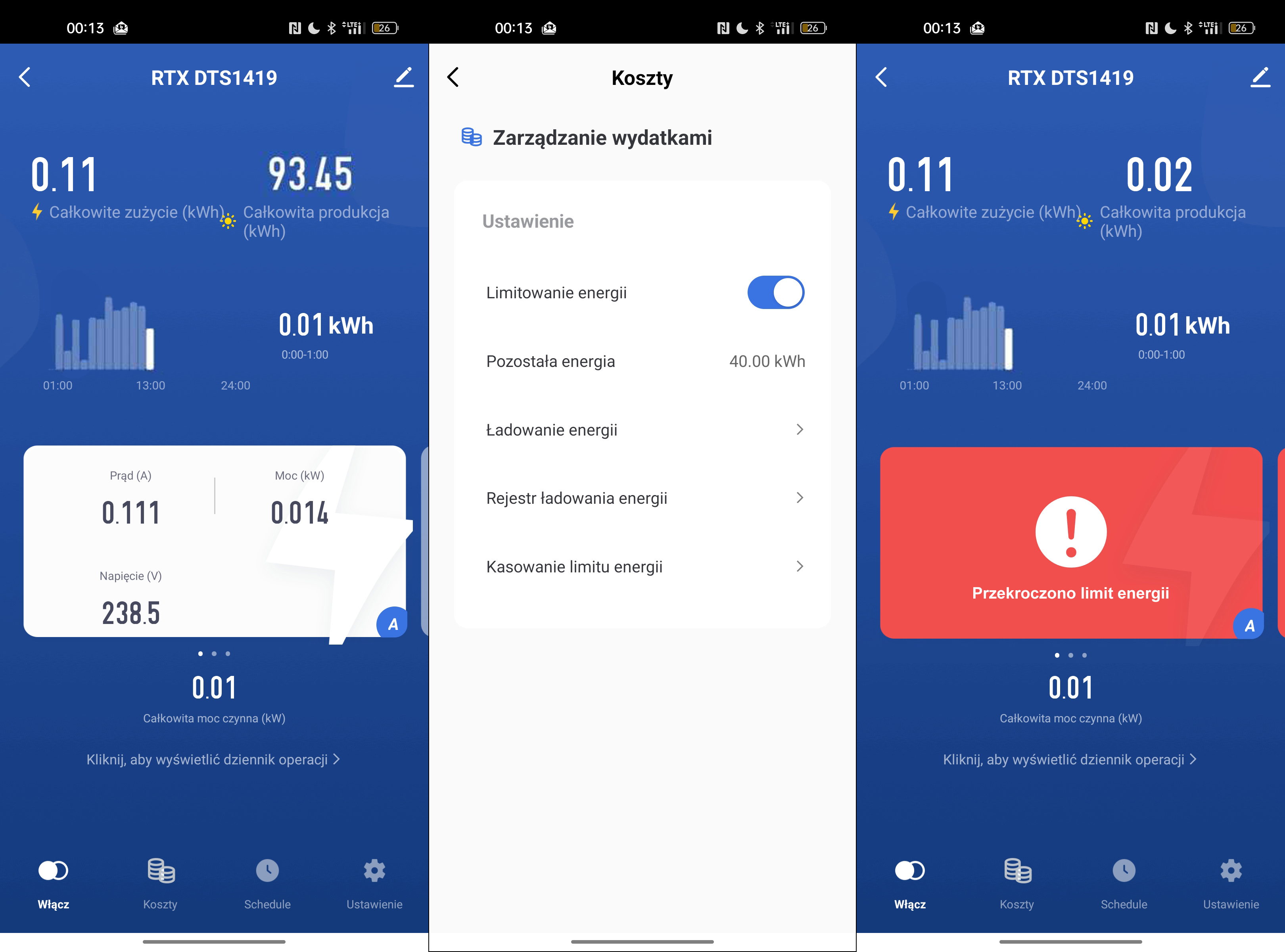 Licznik Energii Prądu 3 Fazy do 80A TUYA WiFi 2 kierunkowy PV - RTX24