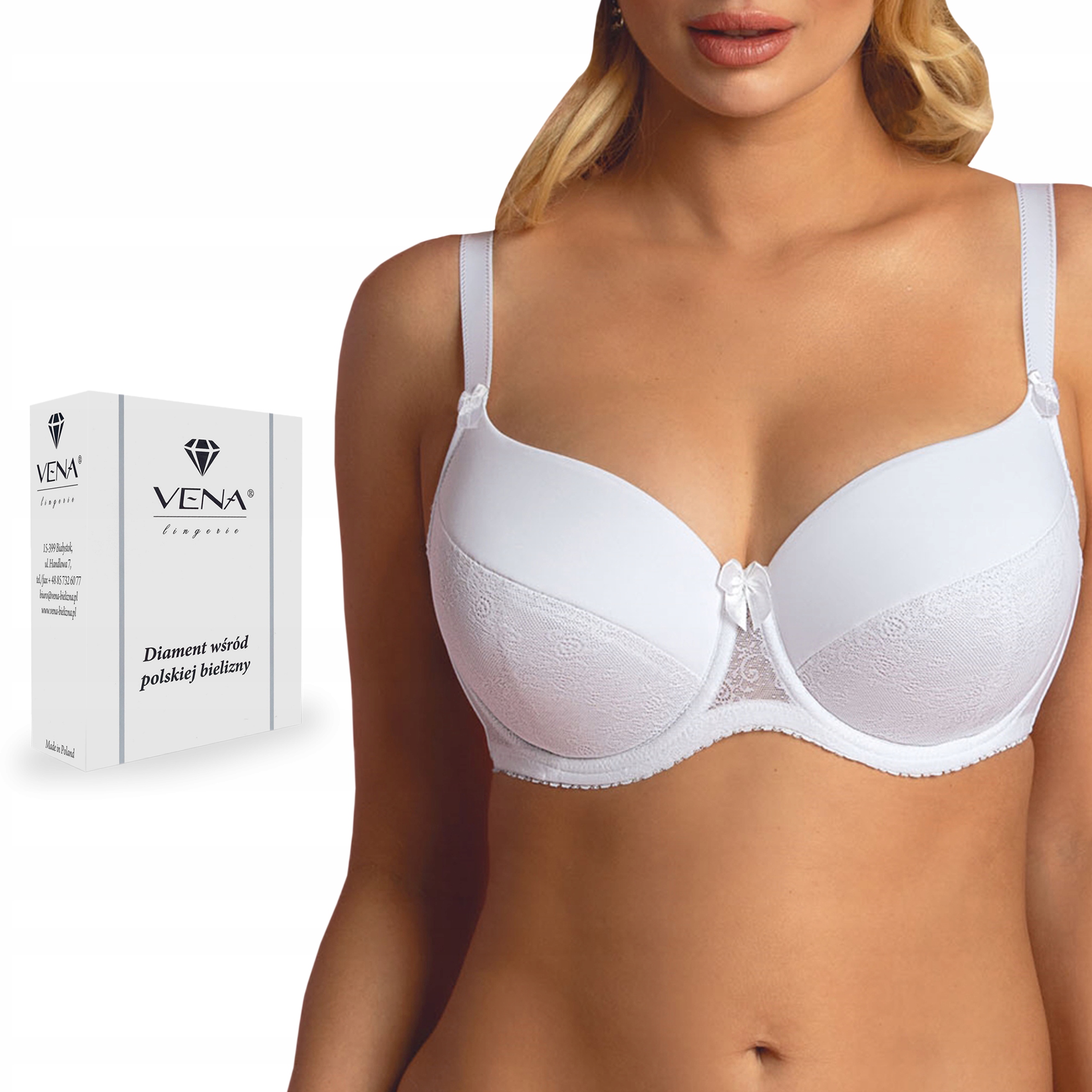 Vena Vb-231, Biustonosz Full Cup, Biały, 65F - Inna marka | Moda Sklep EMPIK.COM