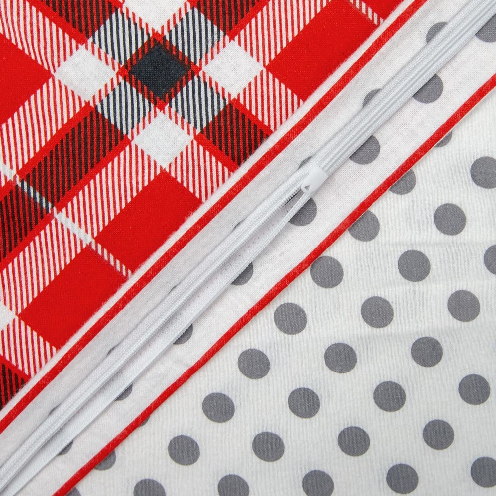 Pościel flanelowa 180x200 GRUBA 100% BAWEŁNA wzór kratka czerwona kropki - Inna marka | Sklep ...