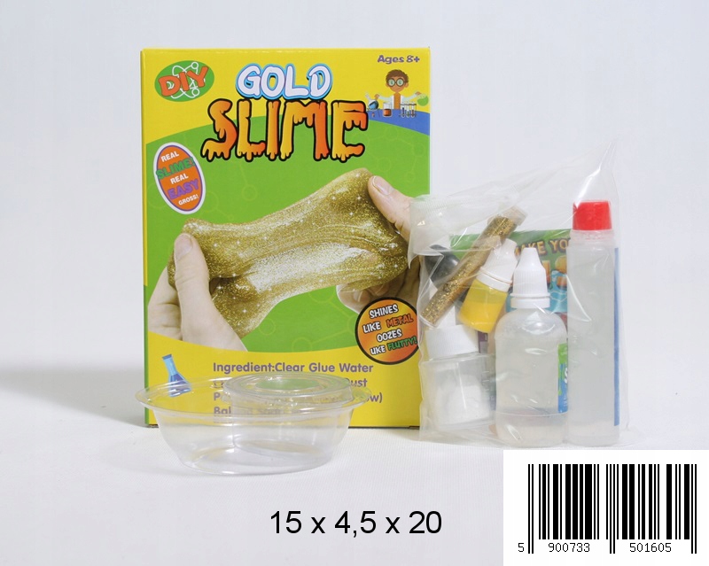 ZŁOTY SLIME Zestaw do glutów GLUT Z BROKATEM - Midex | Sklep EMPIK.COM