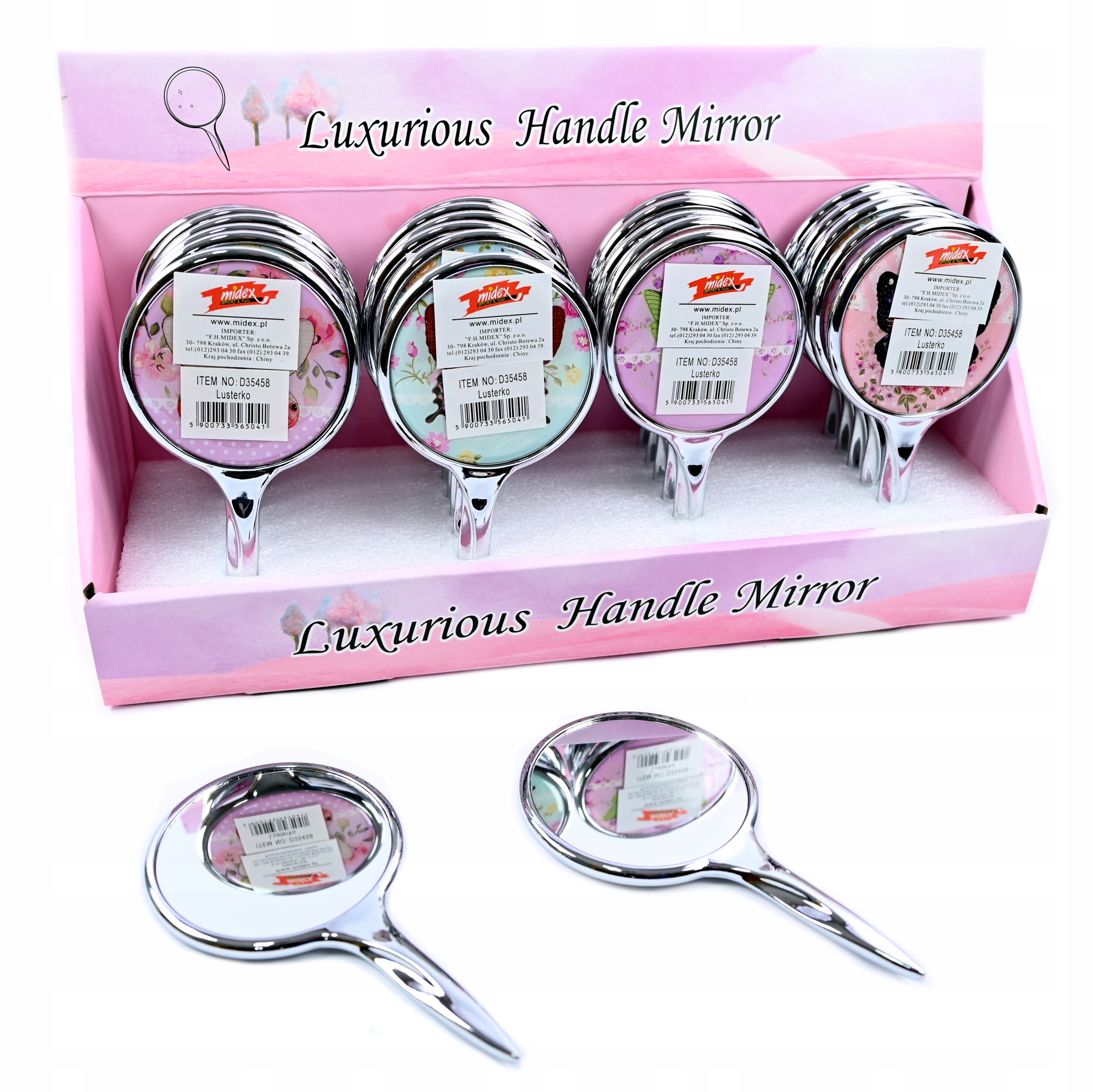 Midex, Lusterko Z Rączką Zwierciadełko, Różne kolory | Sklep EMPIK.COM