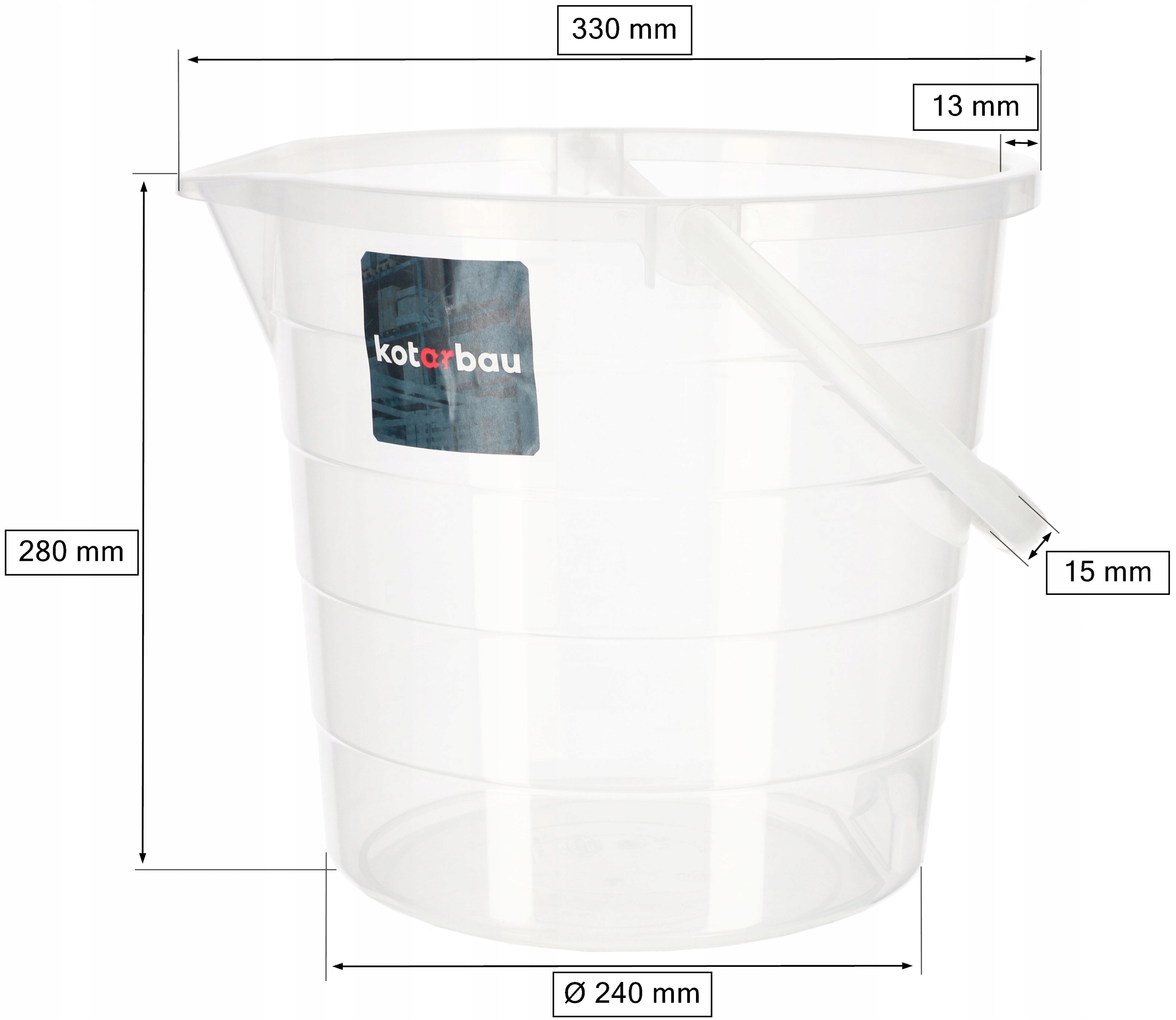 Wiadro Z Wylewką Lejkiem Skalą Przezroczyste 15L - Kotarbau | Sklep ...