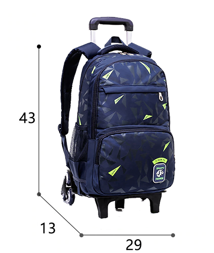 Plecak na kółkach dla chłopca, geometryczny, granatowy, Ziranyu ...