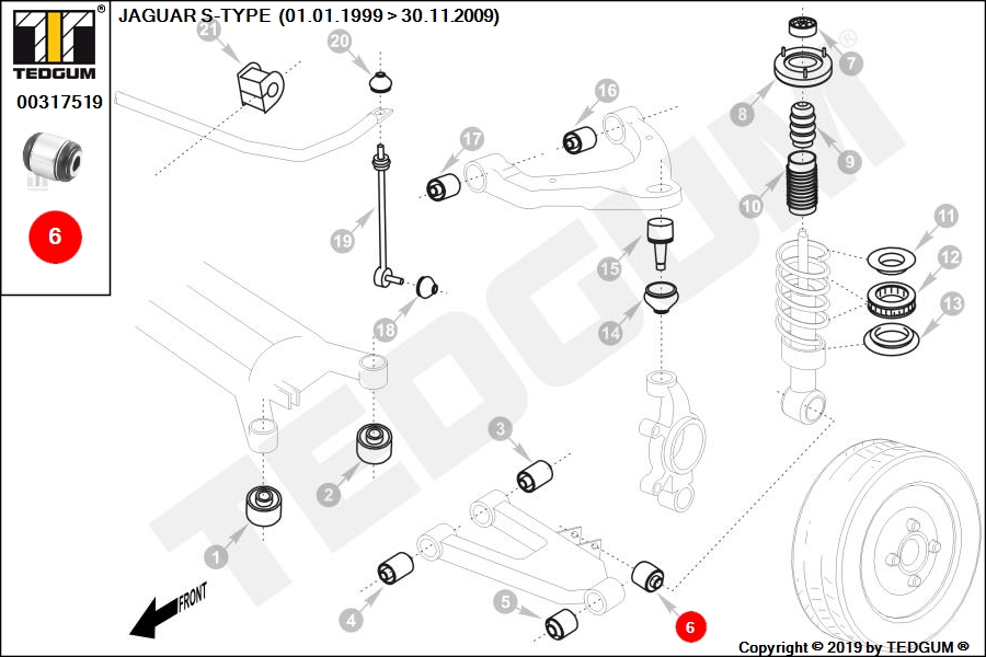 JAGUAR S-TYPE TULEJA AMORTYZATORA TYLNEGO CCX 99- - Arena.pl