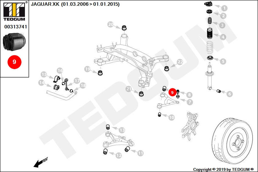 JAGUAR XK TULEJA WAHACZA TYLNEGO TYLNA QQ6 06-14 - Arena.pl