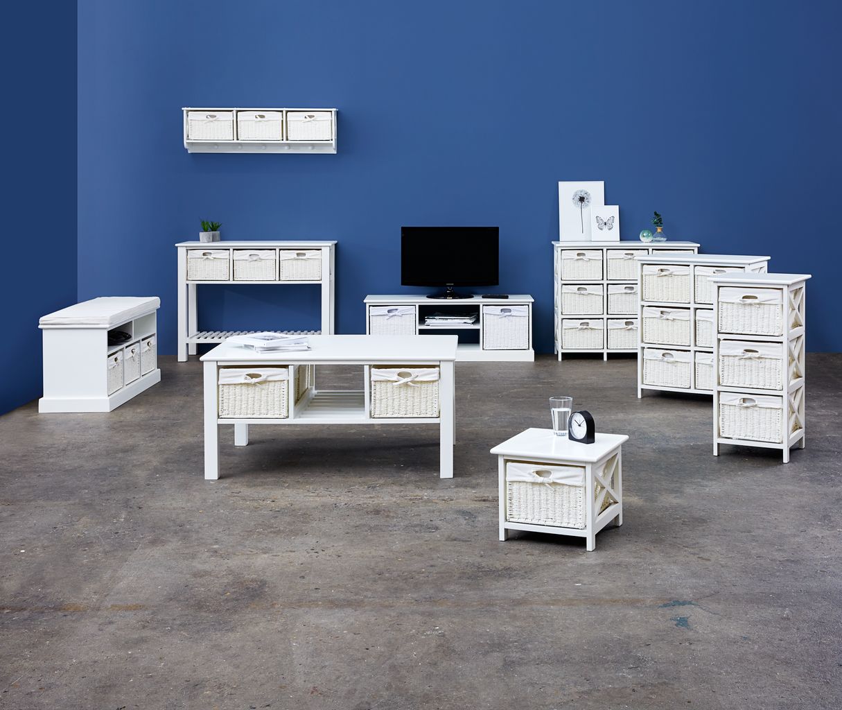 Comoda Oure, Jysk, Bumbac/MDF, 3 sertare, 36 x 76 x 37 cm, Alb - eMAG.ro