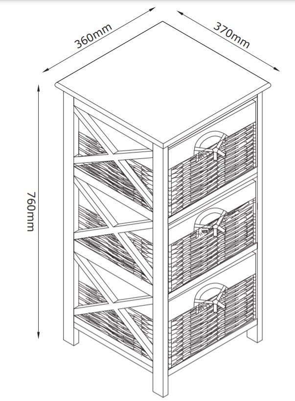 Comoda Oure, Jysk, Bumbac/MDF, 3 sertare, 36 x 76 x 37 cm, Alb - eMAG.ro