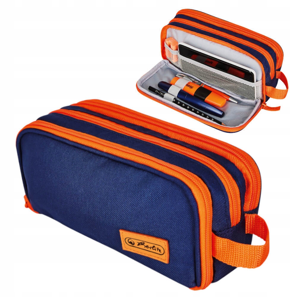 Piórnik saszetka, dla chłopca, Herlitz, gładki, granatowy - Herlitz ...