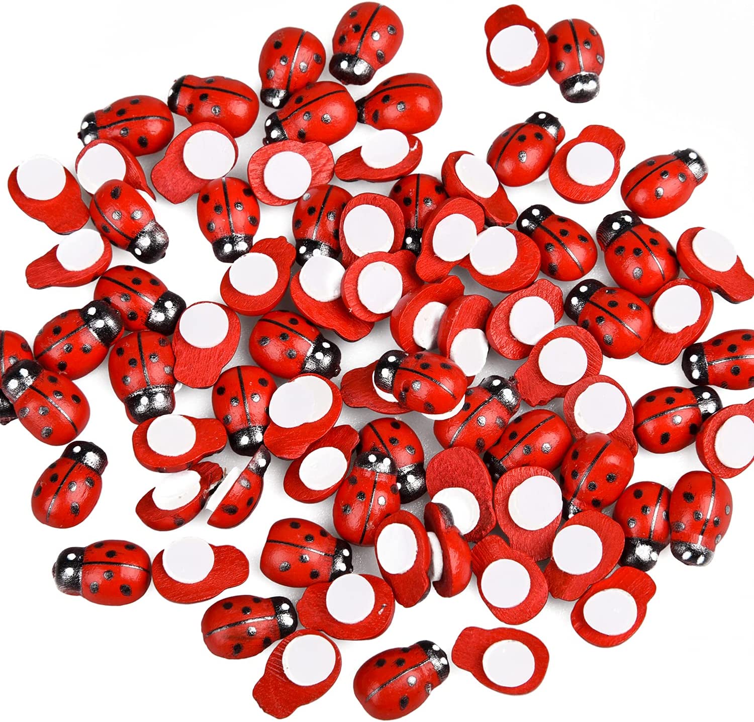 Set 40 buburuze pentru decoratiuni, Artmaker, Lemn, Autoadeziv, Rosu - eMAG.ro