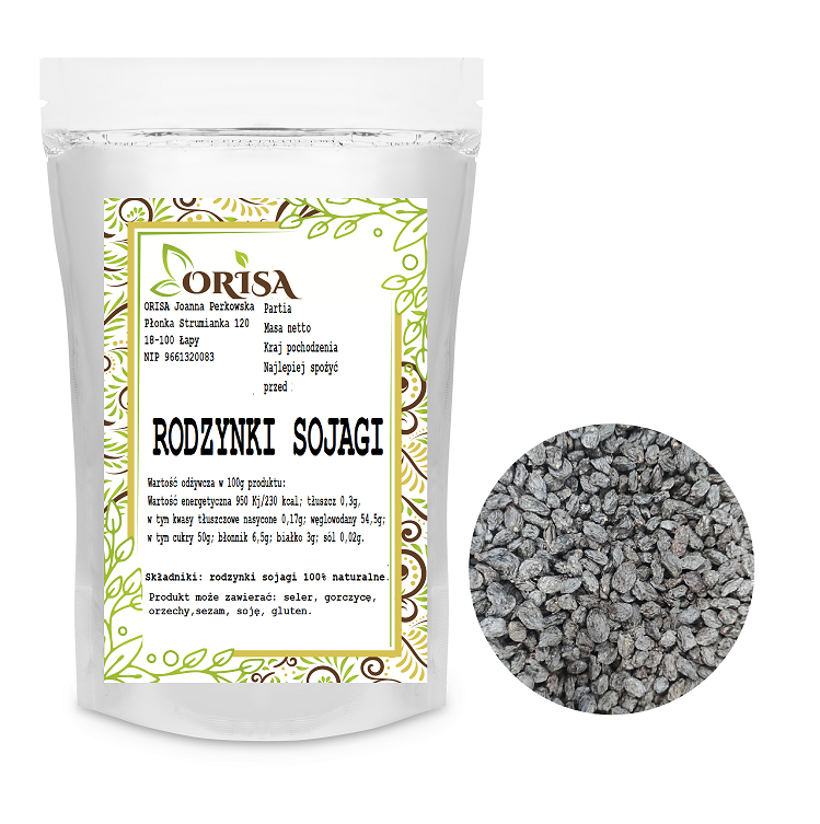 Rodzynki Sojagi 500g naturalne niekonserwowane niebieskie bez oleju i ...