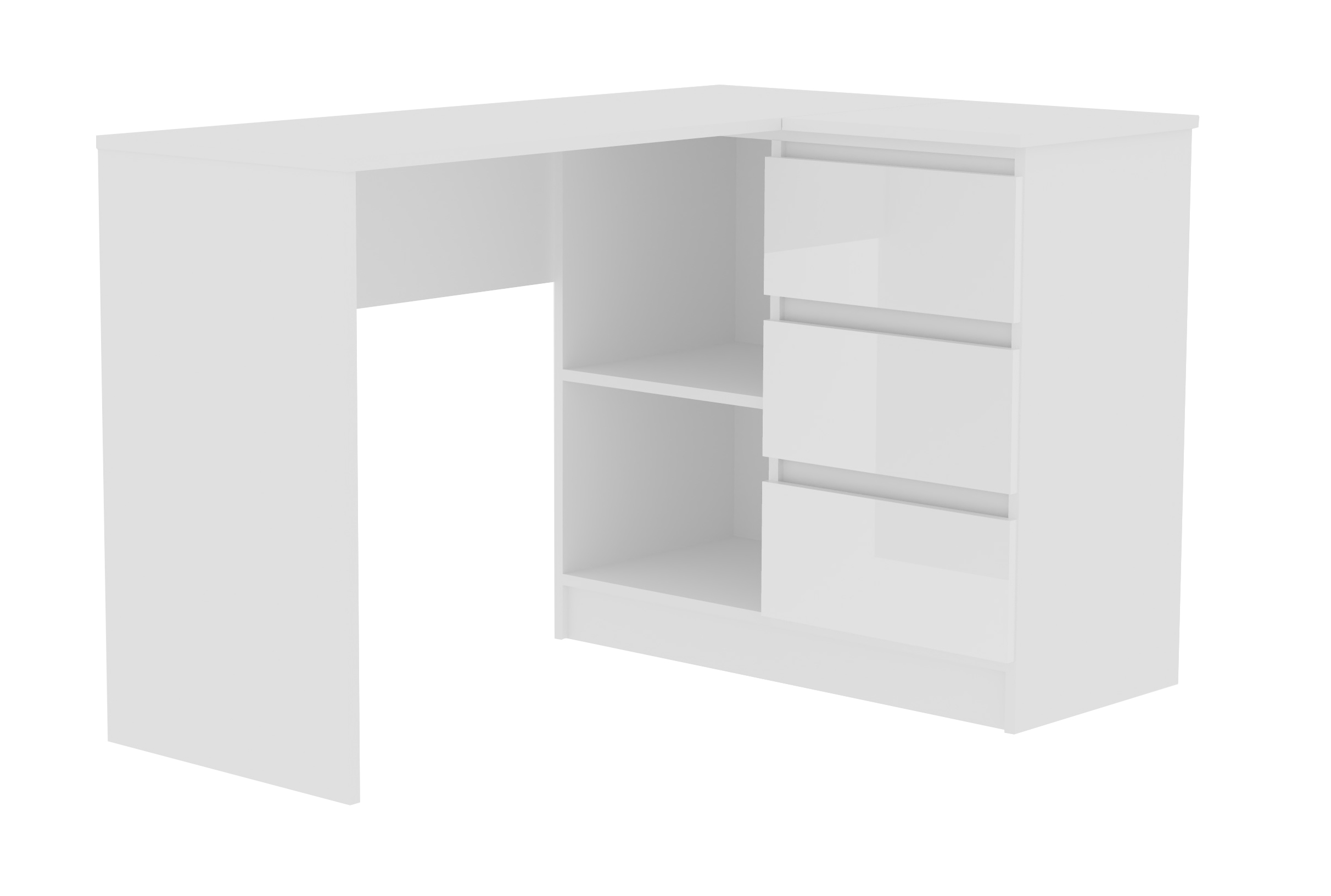 Biurko do gabinetu narożne białe 118,4 cm EuroMeble Artur - EuroMeble ...