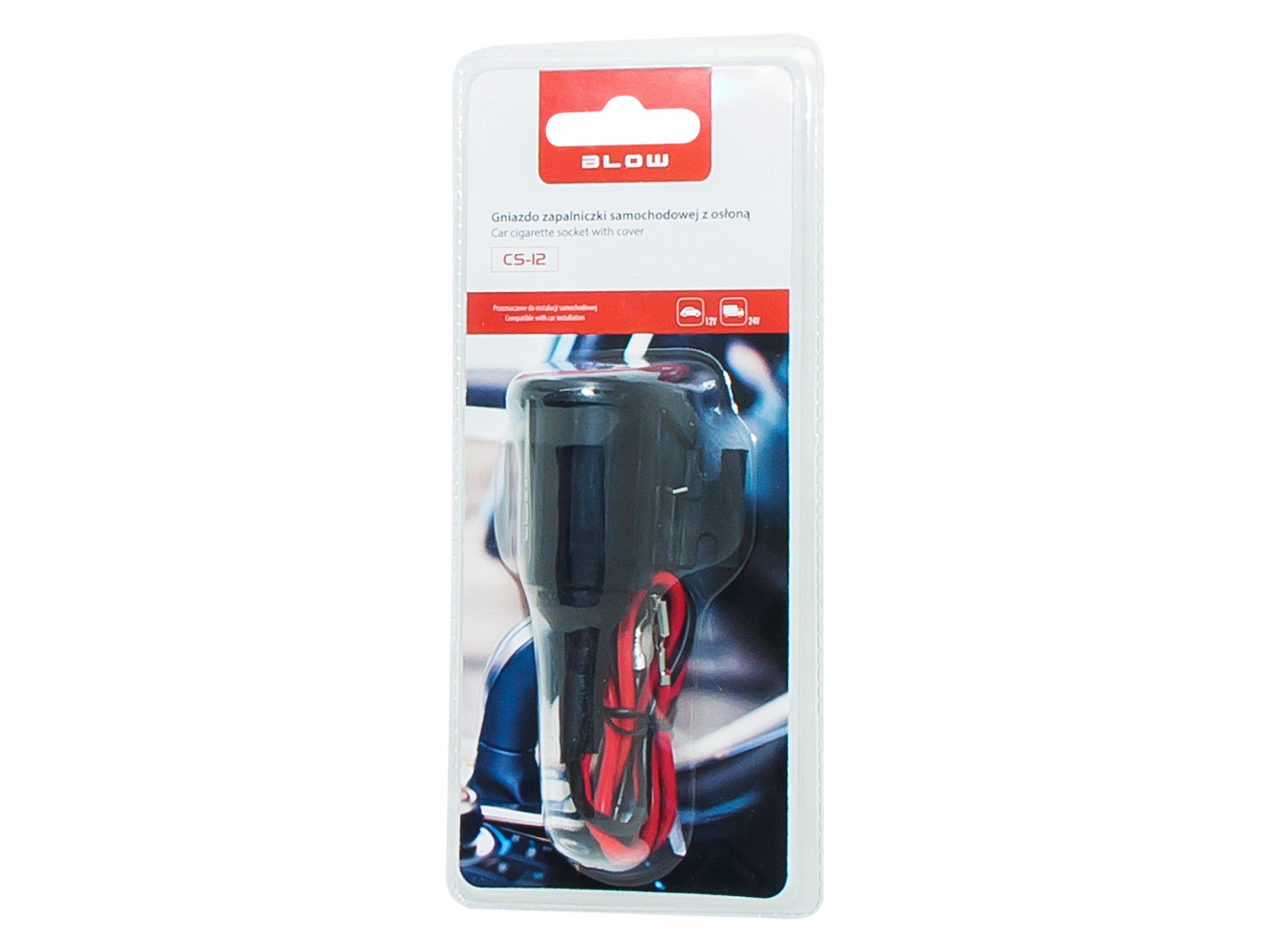 Gniazdo zapalniczki samochodowej z kablami 12V 24V - Blow | Motoryzacja EMPIK