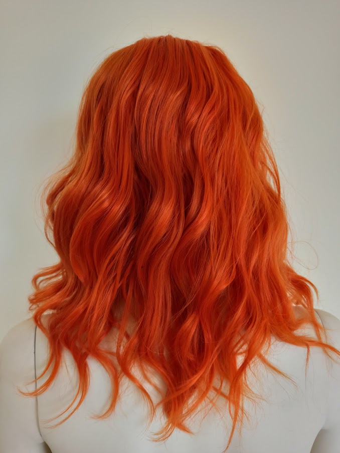 Peruka do ramion fale pomarańczowa ruda z grzywką - Wonderlandia ...