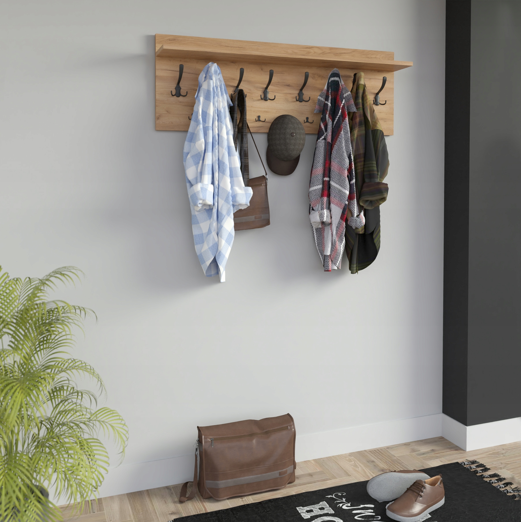 Cuier, 125 cm, PAL, Natural - eMAG.ro