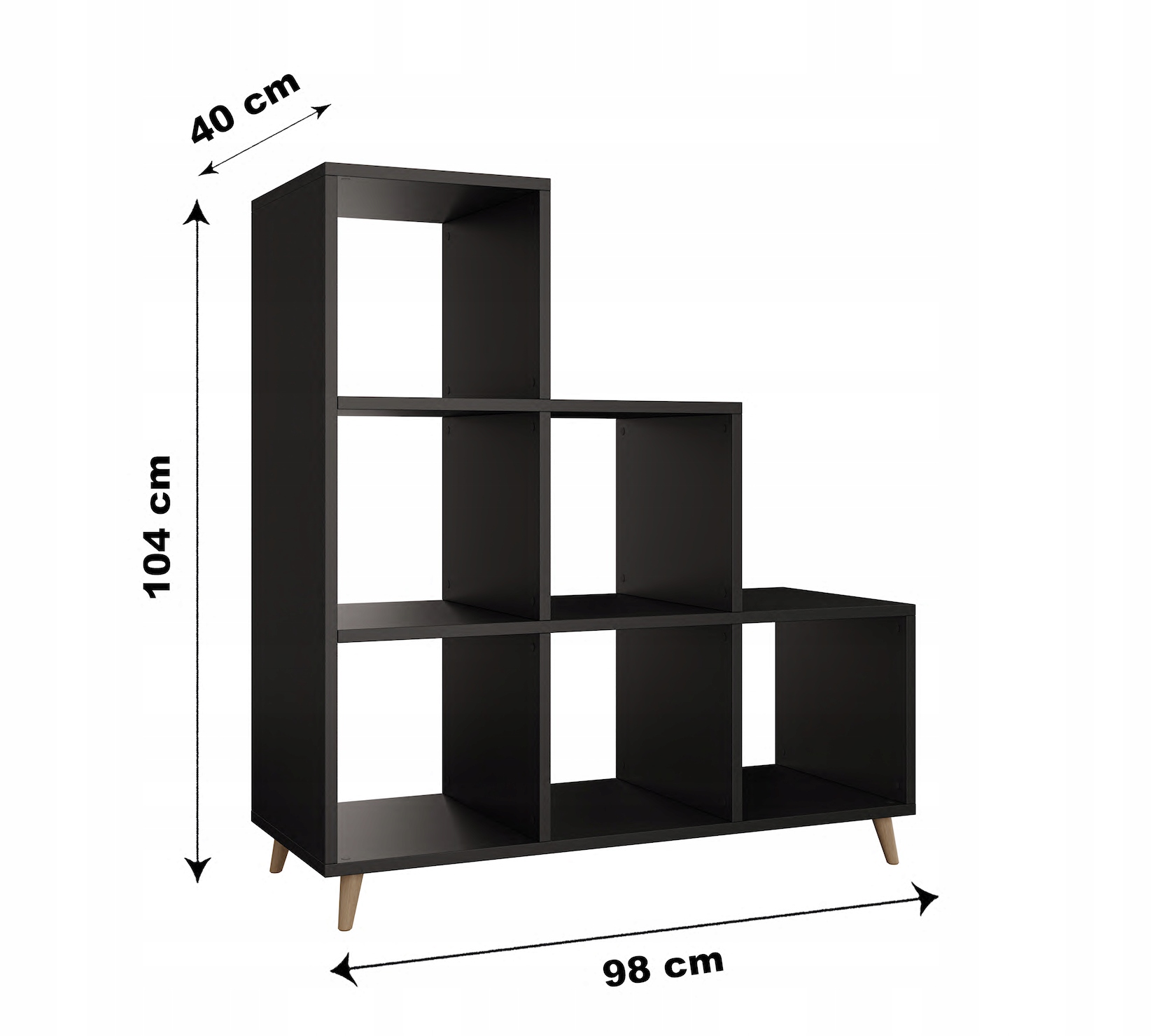 Raft scara, PAL, 104 x 40 x 98 cm, Negru - eMAG.ro