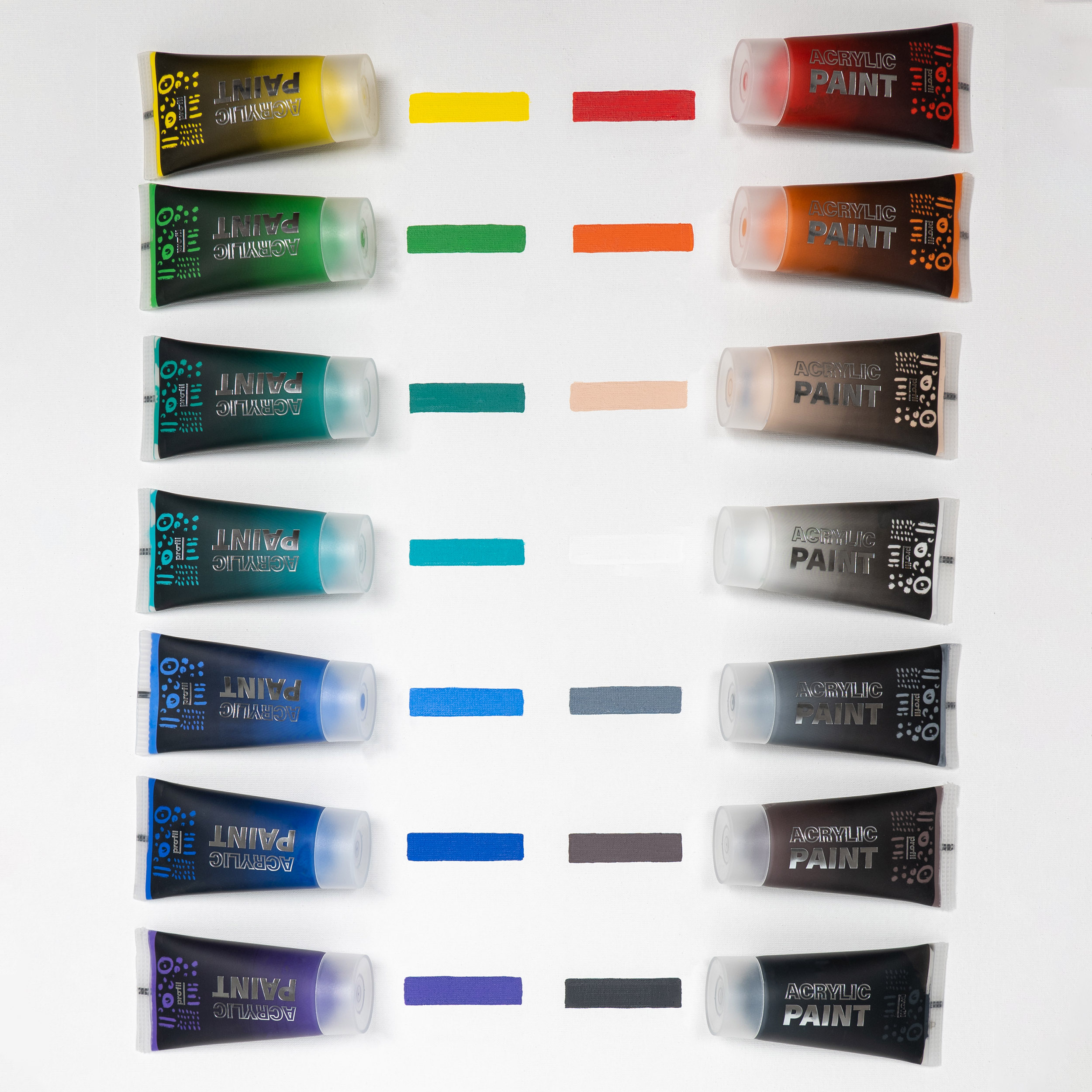 Farby Akrylowe Zestaw Profil Acrylic Paint - 14 Akryli W Tubkach 50 Ml ...