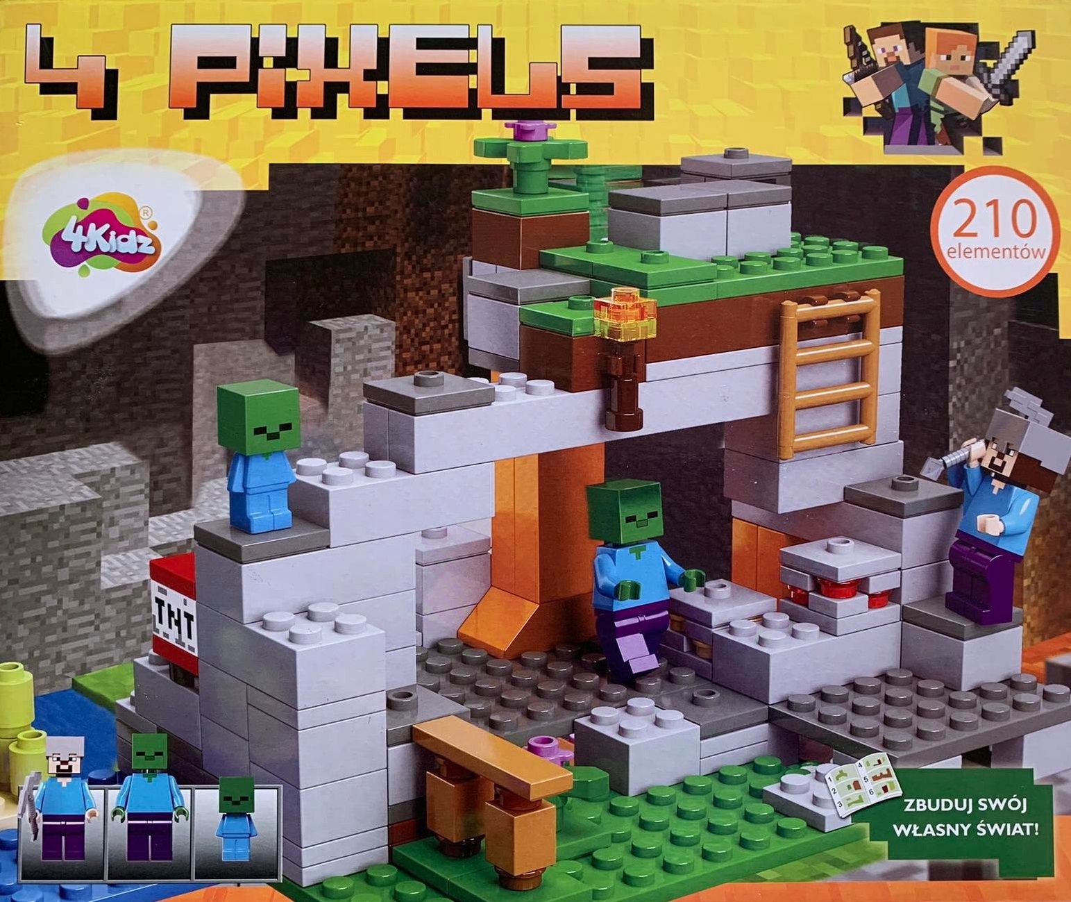 Klocki Konstrukcyjne Minecraft Pixels 4Kidz 81056 - Elefun | Sklep ...