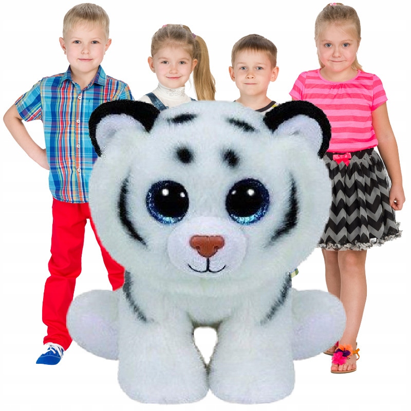 Jucarie de plus copii, Ty, Model tigru, Negru/Alb - eMAG.ro