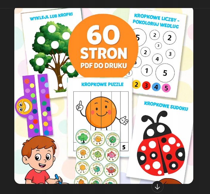 POMOCE DYDAKTYCZNE PDF DZIEN KROPKI KARTY PRACY PRZEDSZKOLE KLASY 1-3 DRUK - Arena.pl