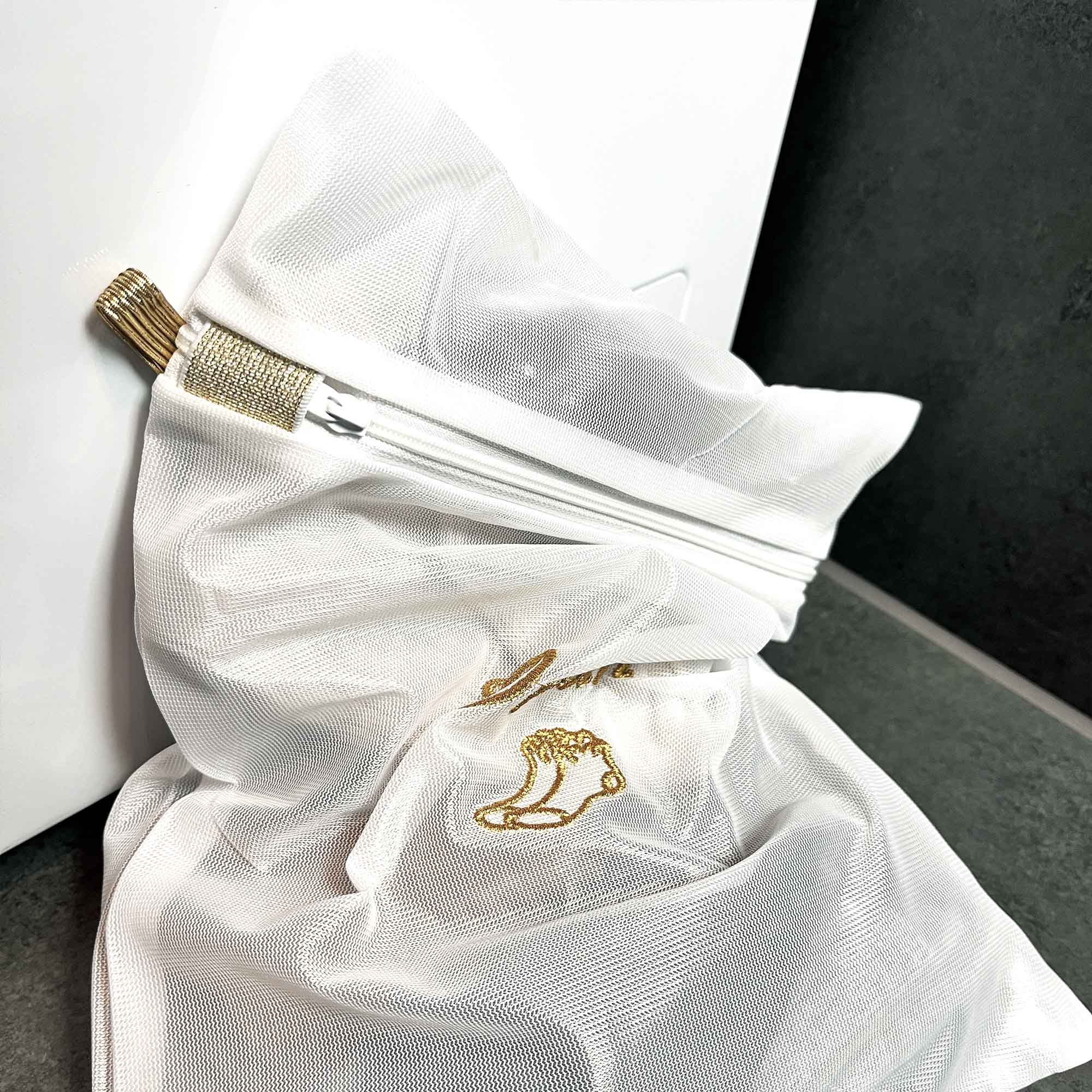 Siatka Worek Do Prania Ubrań Bielizny Skarpetek Z Zamkiem Błyskawicznym 25X35 Cm Biały - NICE ...