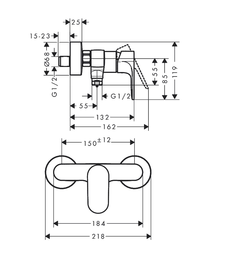 Bateria prysznicowa Rebris S 72640000 chrom - Hansgrohe | Sklep EMPIK.COM