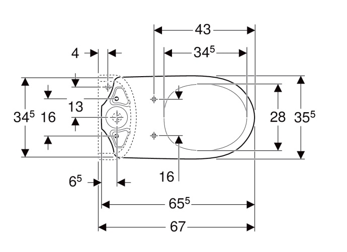 Miska stojąca WC Geberit Selnova , odpływ poziomy - Inna marka | Sklep ...