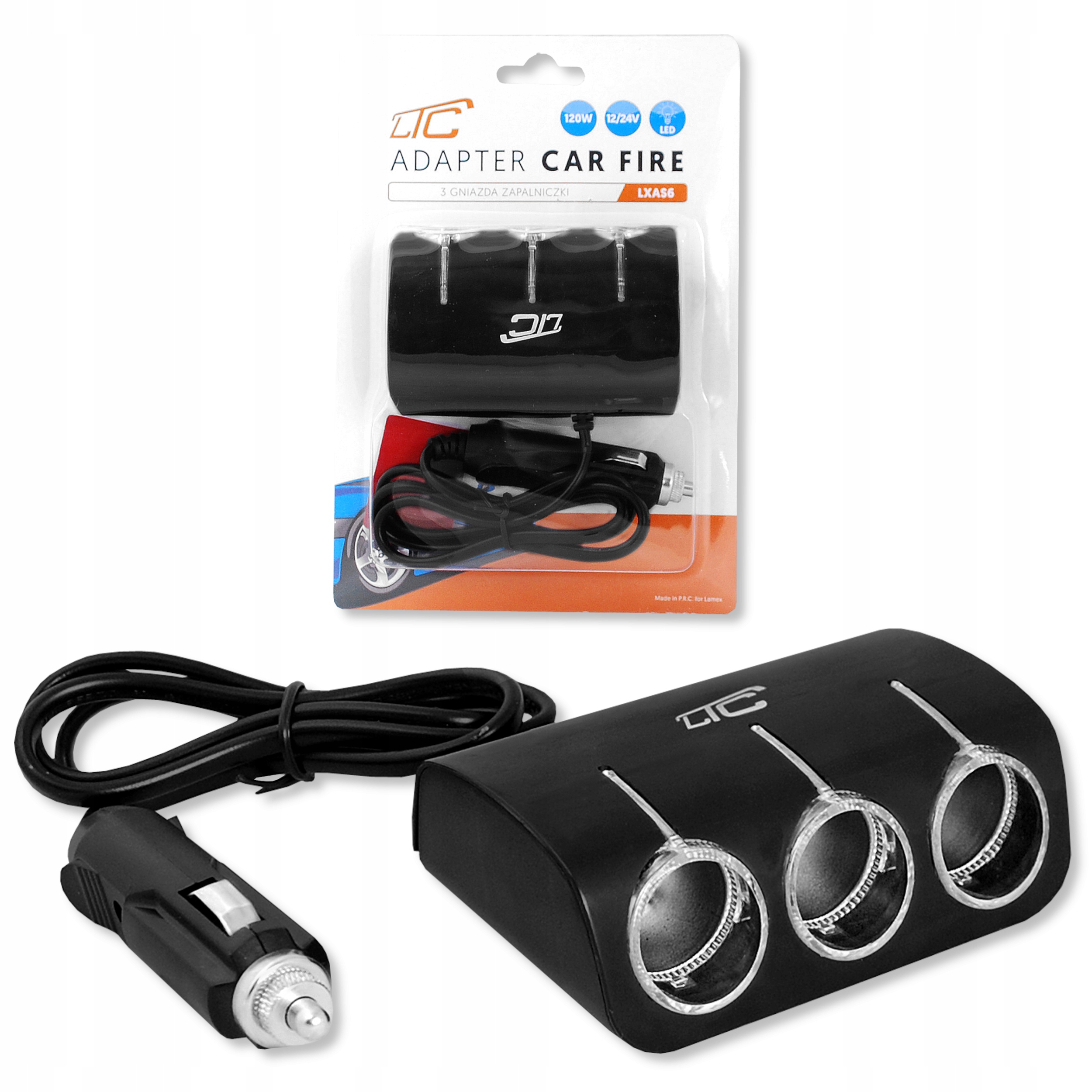 Rozdzielacz Gniazda Zapalniczki Samochodowej 120W - Lamex | Motoryzacja EMPIK