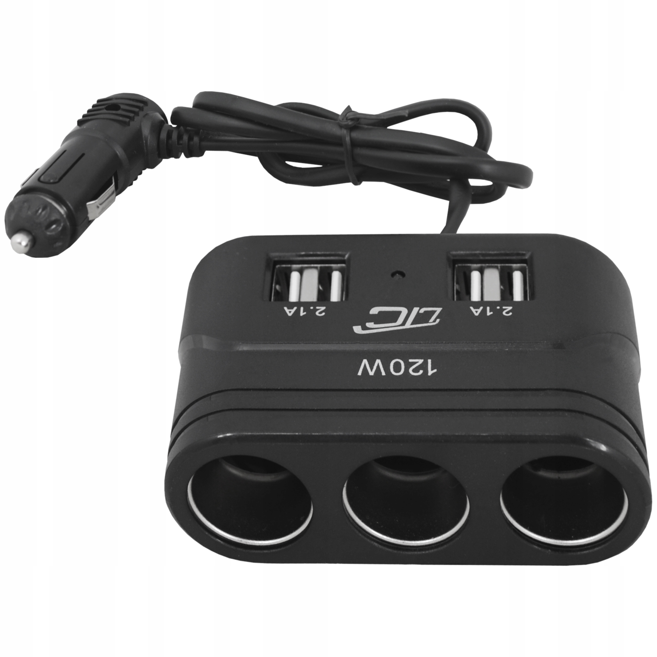 Rozgałęźnik rozdzielacz zapalniczki na 3 gniazda + 4 USB - brak danych | Motoryzacja EMPIK